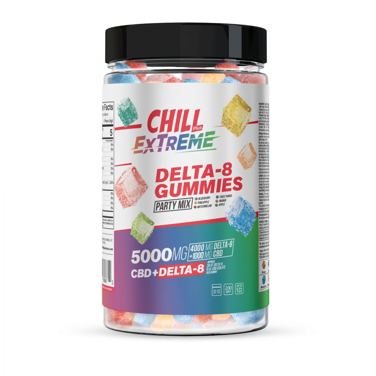 Chill Plus - Delta 8 Edible - Delta 8 Extreme Party Mix Gummies - 5000 ...